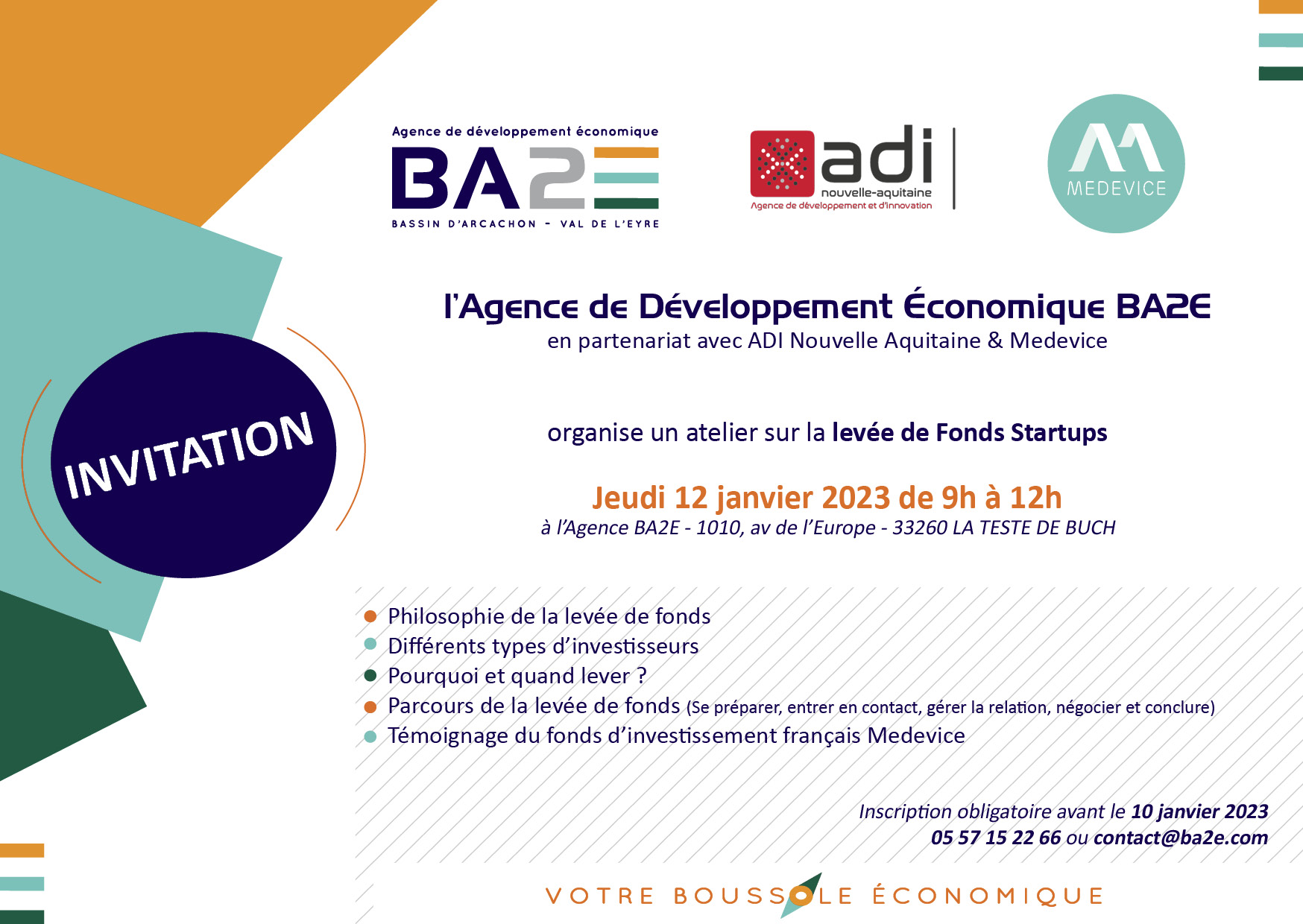 INVITATION ATELIER LEVÉE DE FONDS | BA2E - Bassin d'Arcachon Val de L ...